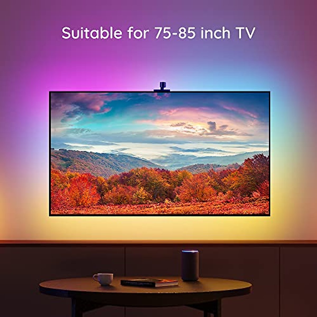 Govee Envisual TV LED Backlights for 75-85 inch TVs, 16.4ft RGBIC WiFi DreamView T1 TV Backlights with Camera, Works with Alexa & Google Assistant, App Control, LED Lights for TV, Scene Mode, H6199