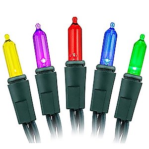 RECESKY Christmas String Lights with Built-in Timer - 50 LED 19ft Fairy Battery Operated Mini String Light for Outdoor Indoor Garden Party House Wreath Xmas Decor Christmas Tree Decoration Multi Color