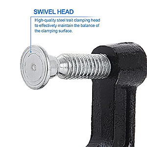 6 PCS C-Clamps 4 Inch C Clamps Heavy Duty Steel C Clamp Set Malleable Iron Metal C-Clamp Black C Clamps Malleable Steel Frame for Woodworking, Welding, Building1