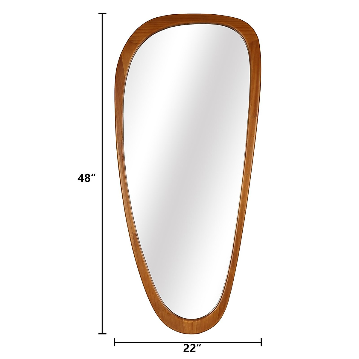 WallBeyond Asymmetrical Mirror, Irregular Mirror Full Length, Boho Wall Mirrors Decorative for Bedroom Living Room Entryway Hall, Mid Century Modern Decor 48" H x 22" W