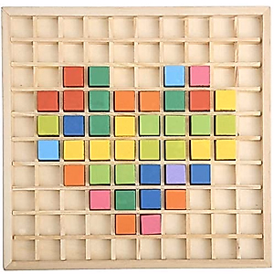 CICITOYWO Multiplication Table, Montessori Trays Times Puzzles, Wooden Cube Toys 1-100 Numbers Blocks Manipulatives Preschool Learning Math Chart Counting Toy for Kids Toddlers Kindergarten (Macaron)