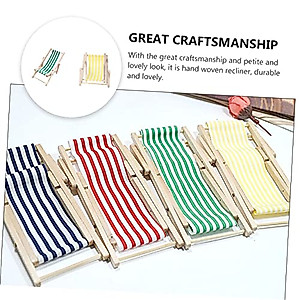 Homoyoyo 2pcs Deck Chair Model Mini Folding Chair Decorative Outdoor Decor Outdoor Tables and Chairs Mini Deck Chair Mini Foldable Recliner Mini Furniture Simulation Recliner Model Green