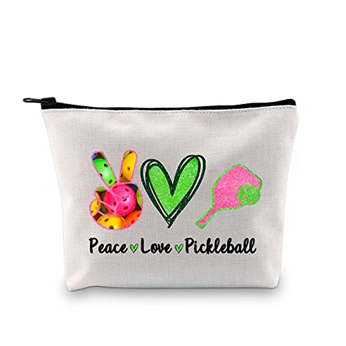 XYANFA Pickleball Makeup Bag Pickleball Player Gift Pickleball Lover Gifts For Women Peace Love Pickleball Cosmetic Bag (Peace Love Pickleball)