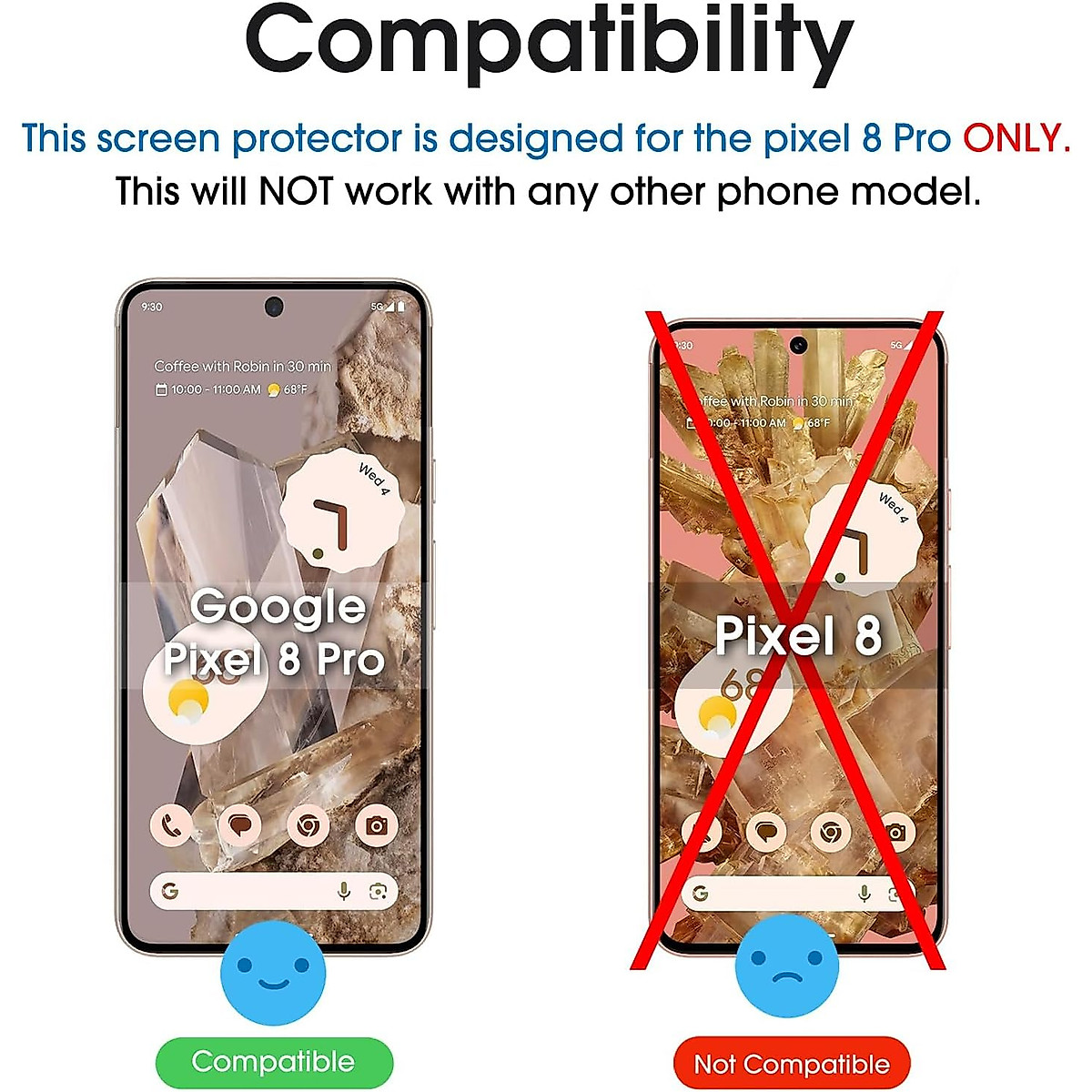 amFilm 3+1 Pack for Google Pixel 8 Pro Screen Protector 6.7" Tempered Glass, Ultrasonic Fingerprint Compatible, with Easy Installation Frame, Anti Scratch, Bubbles-Free, Case Friendly