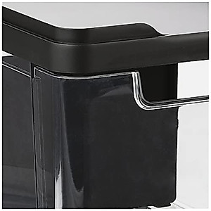 iDesign The Sarah Tanno Collection Medium Stacking Cosmetic Drawer Organizer with Lid and Divider, Smoke/Black