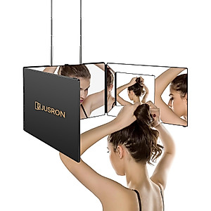 3 Way Mirror for Self Hair Cutting, 360 Trifold Barber Mirrors 3 Sided Makeup Mirror to See Back of Head, Used for Hair Coloring, Braiding, DIY Haircut Tool are Good Gifts for Men Women (Without LED)