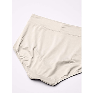 Warner's Women's Blissful Benefits Breathable Moisture-Wicking Microfiber Brief RS4963W, Toasted Almond/Butterscotch/Black, XL