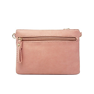 Solene Women's Detachable Wristlet Crossbody Bag With Multi Zipper Pockets-WU001L(Charcoal Grey)