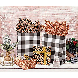 Whaline Animal Skin Print Tissue Paper 90 Sheet Leopard Zebra Giraffe Print Tissue Paper 3 Styles Patterned Wrapping Paper Gift Tissue Paper Assortment for Birthday Holiday Bags, 14 x 20"