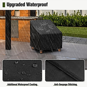 MR. COVER Outdoor Chair Covers Waterproof, Patio Furniture Covers for Rocking Chair, Fits up to 35W x 37D x 36H Inches, Air Vent and Handles Included, Black, 2 Pack