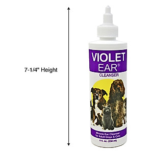Violet Pet Ear Cleaner, 8 oz Provides Immediate Relief from Itching, Irritation, Inflammation and Odor. Ends Chronic Ear Infection Cycle.