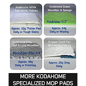 Kodahome Replacement Mop Pads for Shark Vacmop VM252 VM250 QM250 VM200 VM190 Disposable Hard Floor Vacuum Mop Pad Refills, for Daily & Polishing as Long Soft Microfiber (Gray 8 Count)