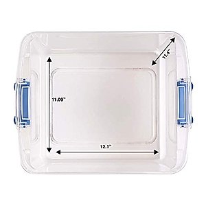 HOMZ Heavy Duty Modular Clear Plastic Stackable Storage Tote Containers with Latching and Locking Lids, 31 Quart Capacity, 12 Pack