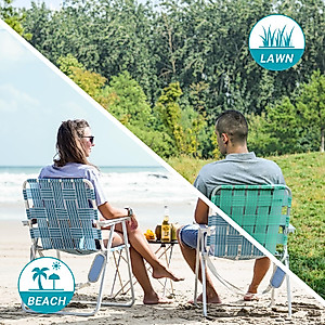 #WEJOY 2 Pack Folding Webbed Lawn Beach Chair,Heavy Duty Portable Chairs for Outside with Hard Arm,Carry Strap for Outdoor Camping Garden Concert Festival Sand Picnic BBQ