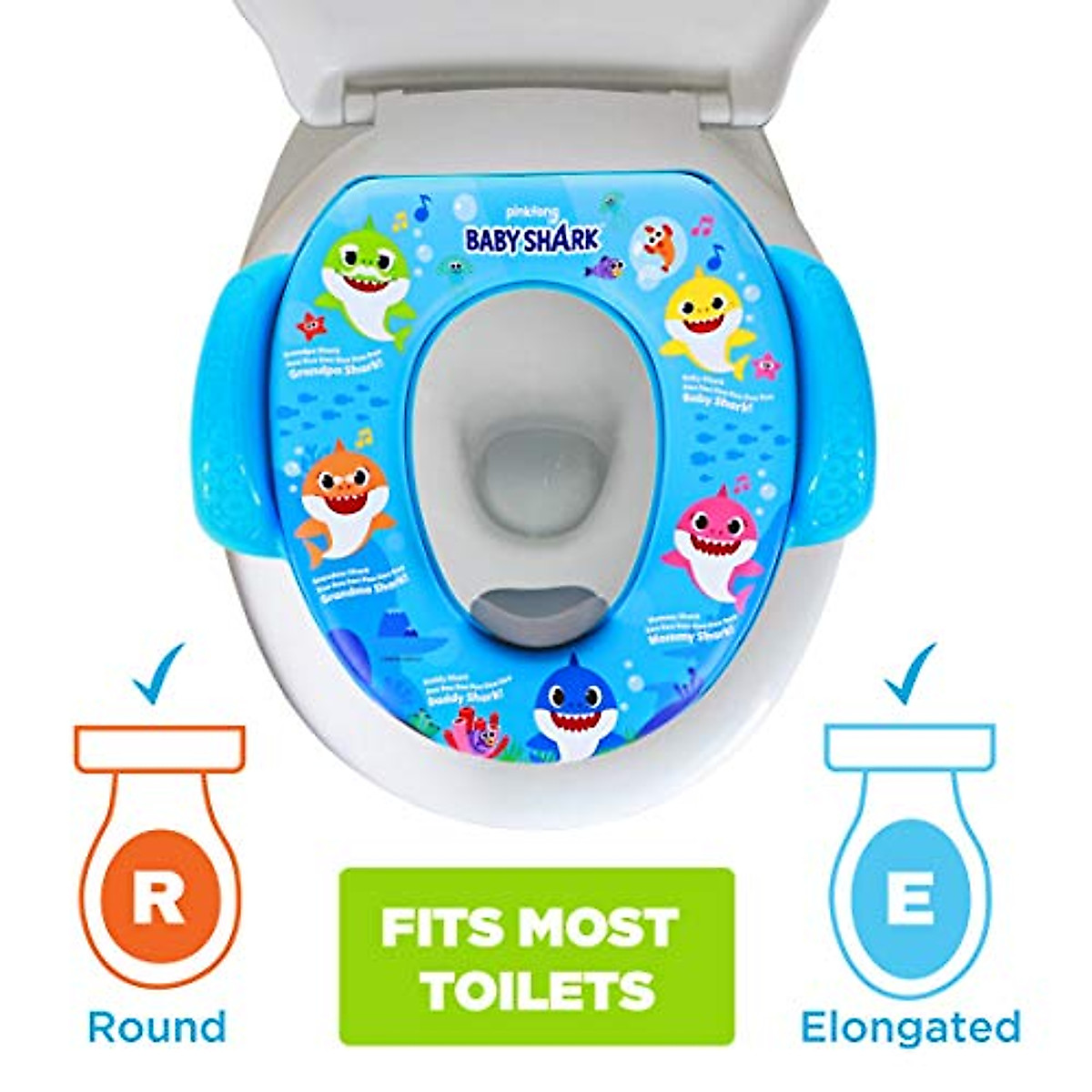 Nickelodeon Baby Shark "Sharktastic" Soft Potty Seat and Potty Training Seat - Soft Cushion, Baby Potty Training, Safe, Easy to Clean