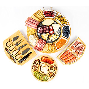 Blueberry USA Charcuterie Boards Set: Bamboo Cheese Board and Knife Set, Gifts for Women, Housewarming Gifts, New Home Gifts, Unique Gifts for Her, Anniversary & Wedding Gifts for Couples