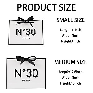 STOBOCTER 30th Birthday Gift Bag for Women Men, 30 Year Old Keepsake Paper Gift Bags with Ribbon and Card, Reusable Gift Wrap Bags for Her 30th Anniversary Party Gifts Decorations (Small, 1994, 30th)