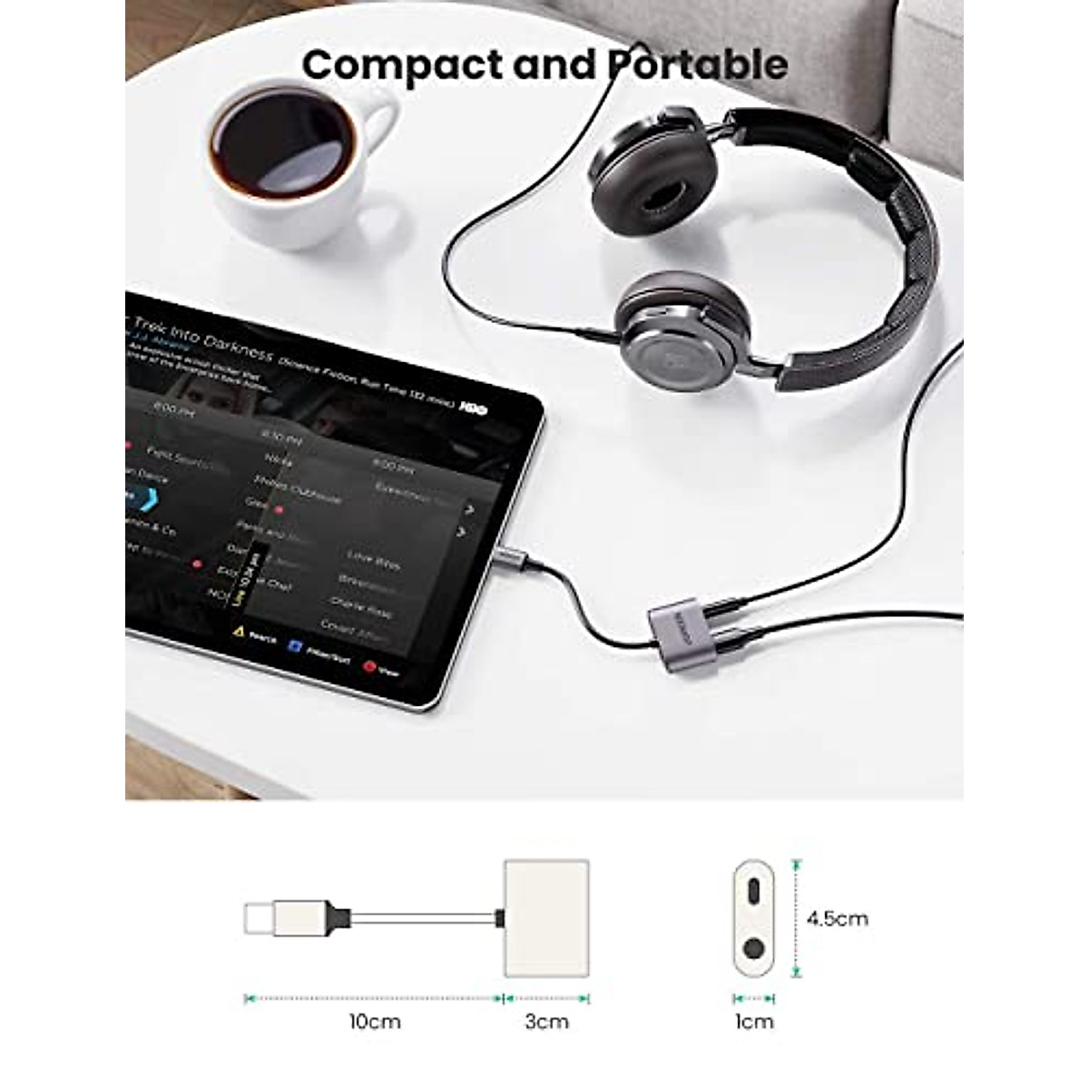UGREEN USB C to 3.5mm Headphone and Charger Adapter and 3FT USB C to Aux 3.5mm Audio Adapter Bundle
