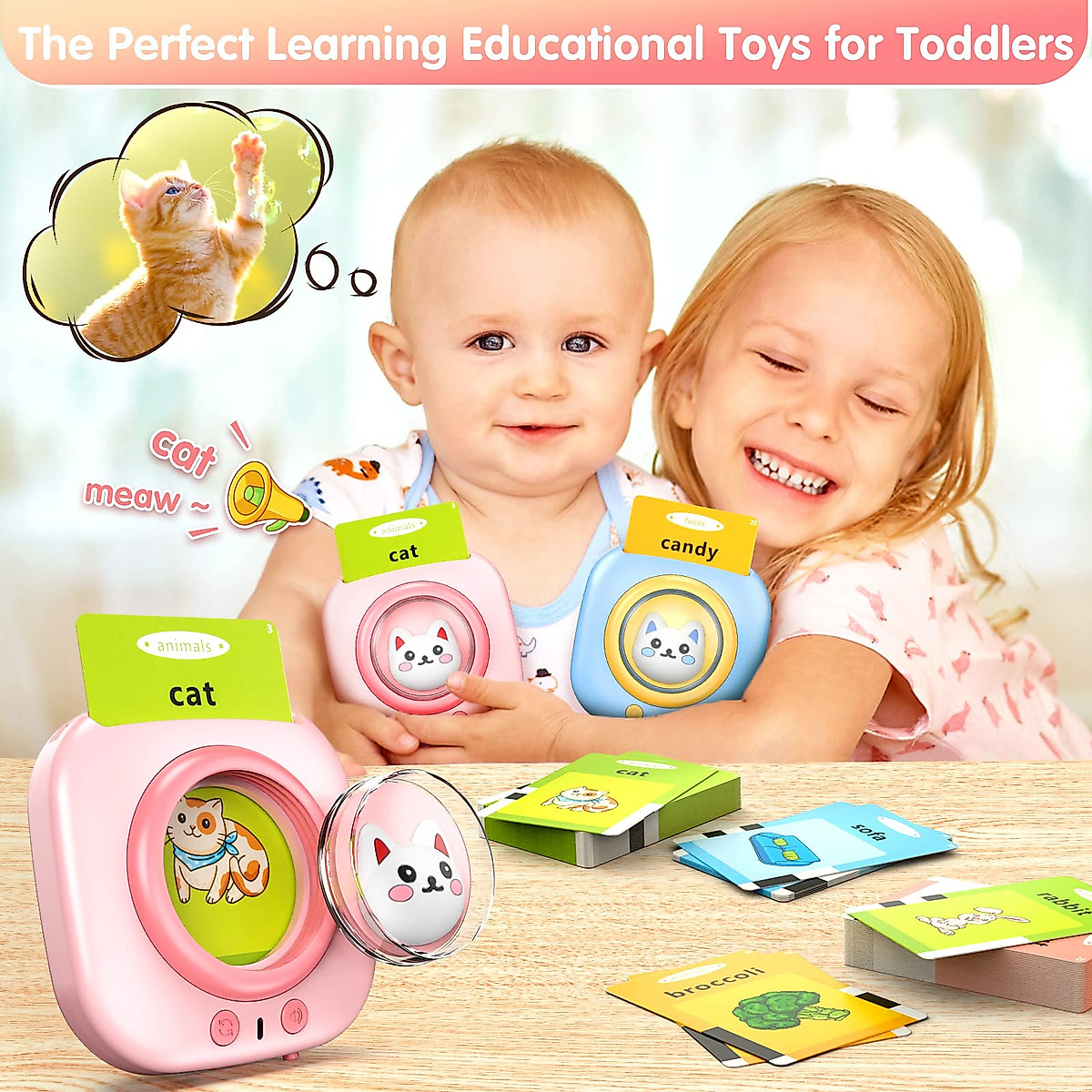 Talking Flash Cards Learning Toys: Talking FlashCards Learning Toys for 2 3 4 5 6 Year Old Boys Girls - Educational Flash Cards for Toddlers Baby - Electronic Flash Cards Toys & 224 Words