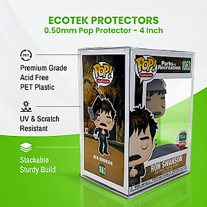 (80 Pack) EcoTEK Protectors Pop Protector Compatible with - 0.50mm 4" Inch Funko POP! Figures, Strong, Clear Pop Case, Acid Free