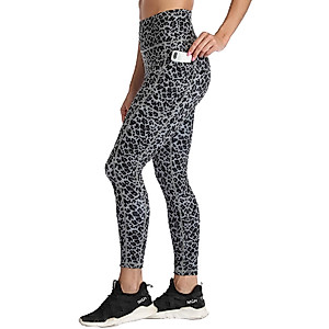 Amazon Essentials Yoga High Waist Leggings for Women Workout Soft Athletic Tummy Control Pant with Pockets 1362-White Leopard Print-XXL
