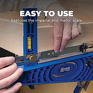 Kreg KMA2900 Multi-Mark Multi-Purpose Marking & Measuring Tool, Alloy Steel - Measuring Tools for Woodworking - Measurement Tool - Carpentry Tools & Accessories