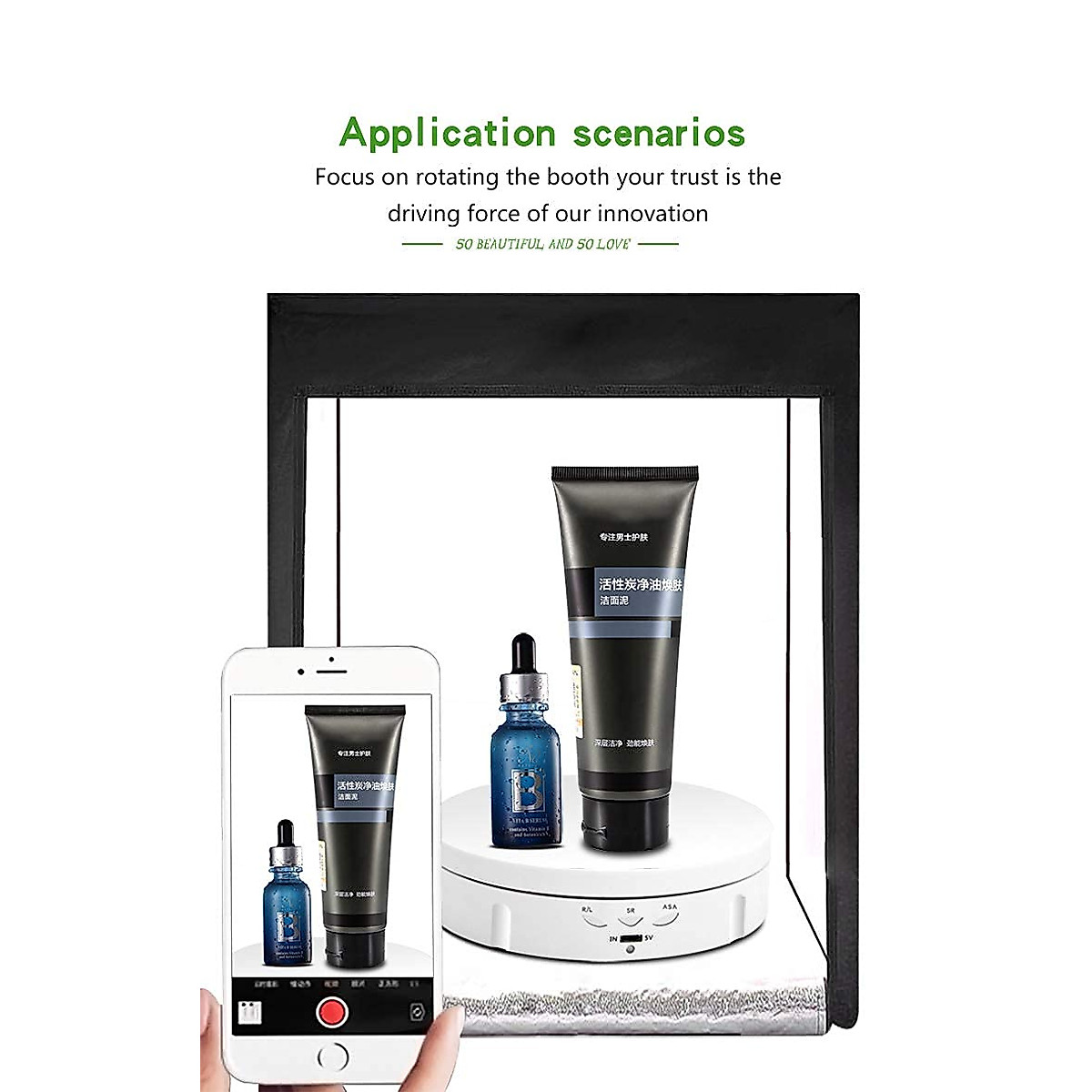 JAYEGT Motorized Rotating Display Stand, 5.74inch /22LB Load, 360 Degree Electronic Turntable Display Stand for Photography Products Shows, Jewelry, Watch, 3D Models, Cake, White