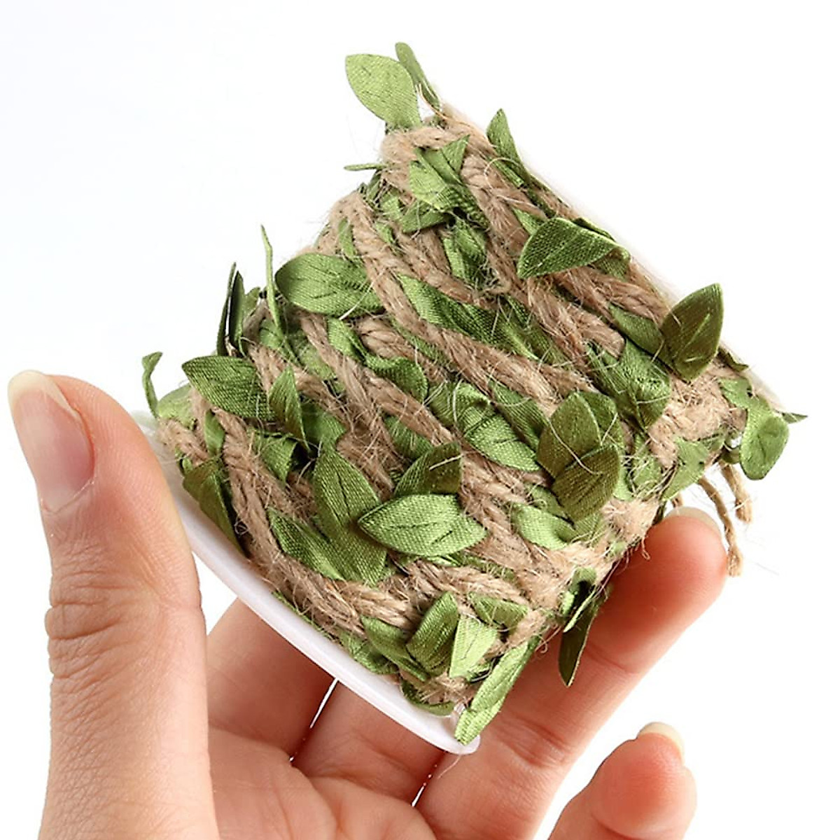 UCLEVER Artificial Vine Natural Hemp Rope Burlap Leaf Ribbon for Jungle Safari Birthday Party Decorations (33FT)