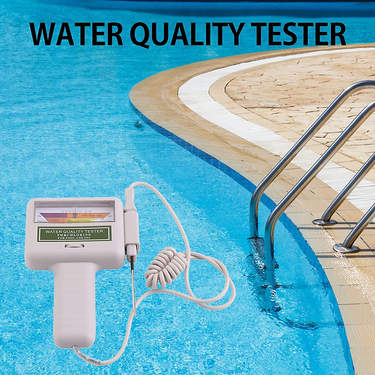 PH Meter Chlorine Tester, Portable 2 in 1 Digital Water Quality Analysis Monitor and Chlorine Level CL2 Tester Meter for Swimming Pool, Spa, Drinking Water