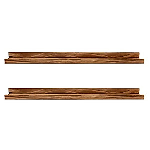 AZSKY 48 Inches Long Wood Photo Picture Ledge Shelf with Lip Floating Shelves for Nursery Books Set of 2 Rustic Wall Shelf for Kids Bedroom Office Bathroom Living Room Frames