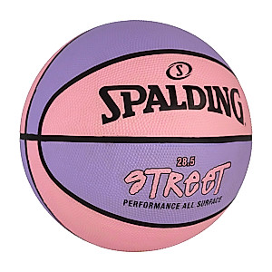 AND1 Fantom Rubber Basketball & Pump (Graffiti Series)- Official Size 7 (29.5”) Streetball, Made for Indoor and Outdoor Basketball Games (Red) & Spalding Street Pink Outdoor Basketball 28.5"