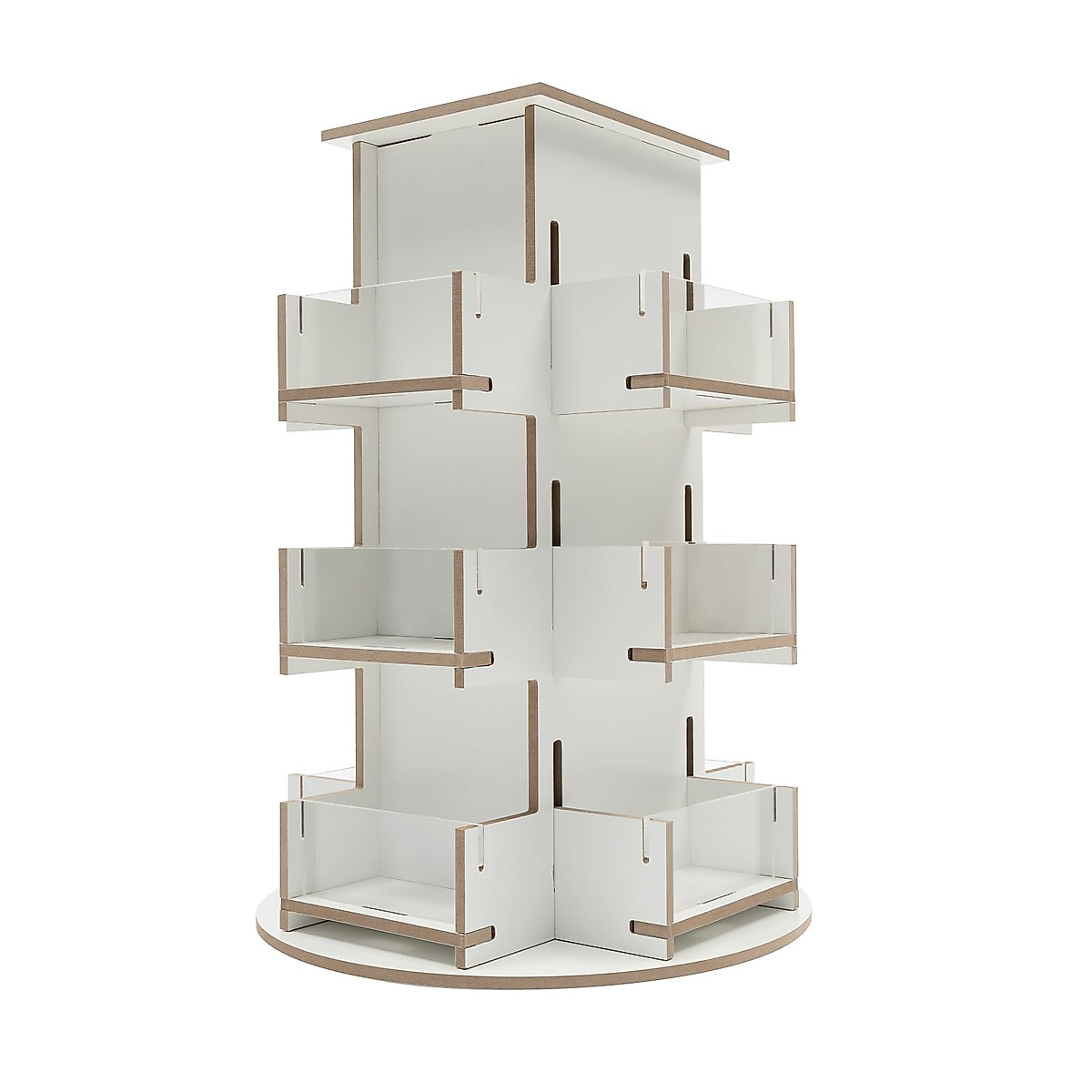 TFCFL Card Display Stand, Card Display Rack,3 Tier Acrylic Sticker Display Stand 360° Rotating Display Shelf for Coasters, Stickers, Retail, Showcase, Tradeshow