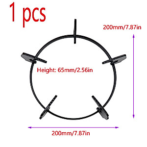 Risbay Cast Iron Gas Stove Wok Rack,7.87Inch Wok Support Ring Brackets,Milk Pot Wok Support Holder,Black