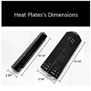 MONIBAQ Grill Heat Plates Replacement for Dyna Glo 5 Burner DGH474CRP, DGH485CRP, Gas Grill Parts Heat Tents Replace Dyna-Glo 4 Burner DGH450CRP, 4+1 Heat Shield Flame Shields