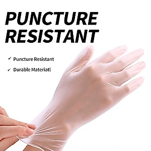 Basic Vinyl Exam Glove Latex Free Powder Free Medical Disposable Gloves VGPF3001 Box of 100 (Clear, Small)