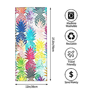 XWQWER Hawaiian Tropical Pineapple Hand Towels Ultra Soft Highly Absorbent Bathroom Towel， Multipurpose Kitchen Dish Guest Towel for Gym, Hotel, Spa and Home Decor(27.5 x 12 in)