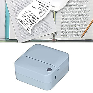 Cuifati Mini Pocket Printer, 200DPI Portable Bluetooth Thermal Printer, Inkless Handheld Photo Printer Ergonomic Design Rechargeable Battery Safe Stable, Great Gift for Kids, Girls(Blue)