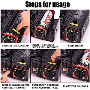 Camping Accessories Portable Gas Grill - RFAIKA Outdoor Windproof Butane Camp Stove, Gas Tank And Liquefied Gas Tank Can be Used, With Portable Box to Meet any of Your Needs