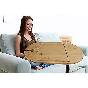 Bathtub Trays,Height Adjustable Bathtub Tray for Luxury Bath,Bath Accessories & Table with Wine Glass Holder,Book Stand Bathroom Organizer,Wine Glass Holder. (Natural)