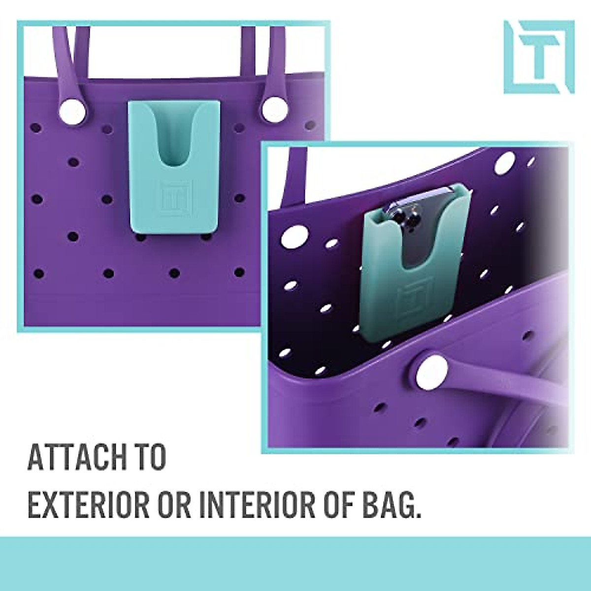 Tributary Brands - Phone Holder Compatible with Bogg Bag - Universal and Made of Silicone Teal