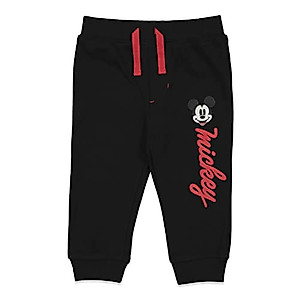 Disney Mickey Mouse Infant Baby Boys 2 Pack Drawstring Pants Black and Grey 18 Months