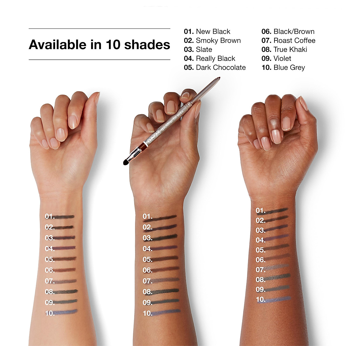 Clinique Quickliner For Eyes | Water Resistant, Smudge Resistant + Safe For Sensitive Eyes, Dark Chocolate, 1 Count