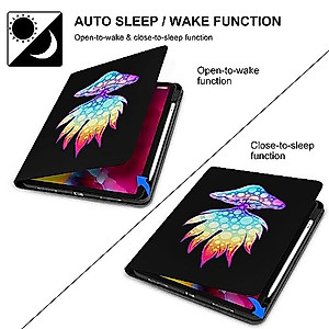 Magic Mushrooms Psychedelic Protective Case Compatible with IPAD 2020 AIR 4 （10.9in） Stand Case Auto Sleep/Wake Cover