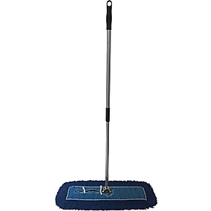 Ultimate Dust Mop Kit: Industrial-Grade Performance, Heavy-Duty Frame, Telescopic Handle - Blue 24 Inch