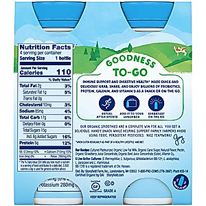 Stonyfield Organic, Low Fat Strawberry Smoothie, 6 oz, 4 Count