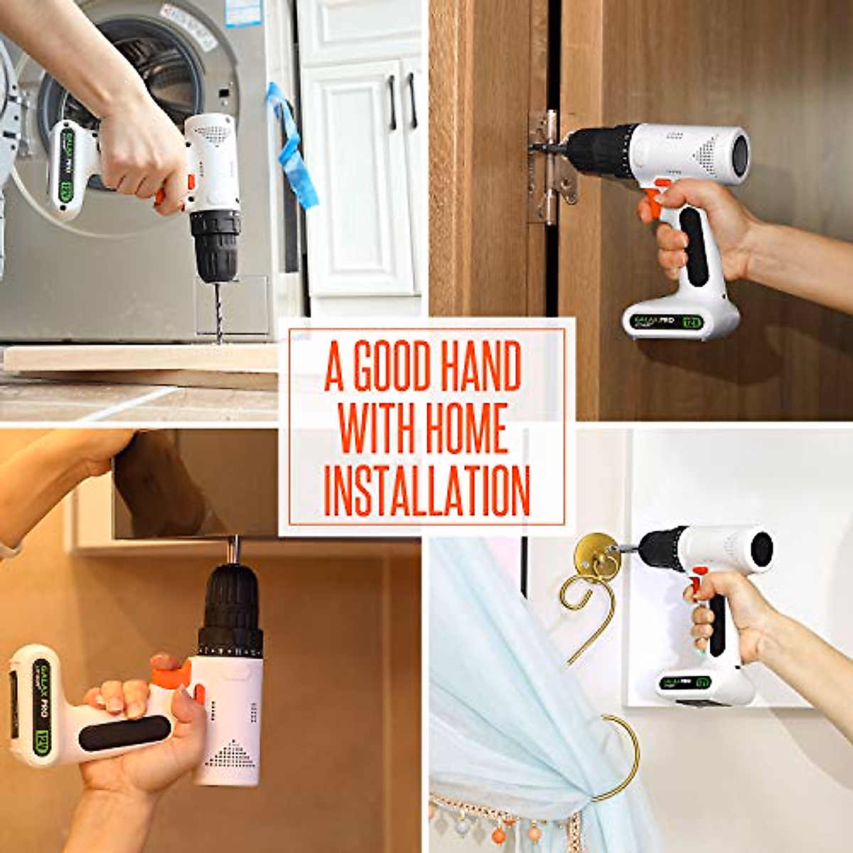 GALAX PRO 12V Light Weight Cordless Drill Driver with Work Light, Max Torque 18N.m, 3/8 Inch Keyless Chuck, 17+1 Position, Single Speed 0-800RPM, Streamlined Design