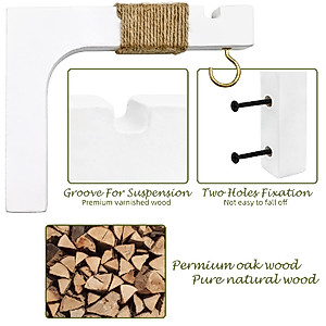 2 Pack Plant Hanger Hooks for Indoor Hanging Plants, Hanging Planters for Indoor Plants Farmhouse Wooden Hanging Basket Wall Hooks for Outdoor Flower Pots Lanterns Wind Chime Lights Garden Decoration