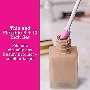 Spatty Daddy Makeup Spatula Set (6 and 12 Inch Pink) Shark Tank Mom Made to Scrape Last Drop of Beauty Products, Foundation, Good Gifts for Women, Teen, Grandma, Mom Stocking Stuffers Under 10 Dollars