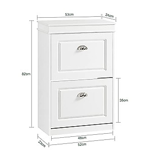 Haotian 2 Drawers Shoe Cabinet Shoe Rack Shoe Storage Cupboard Organizer Unit, FSR78-W