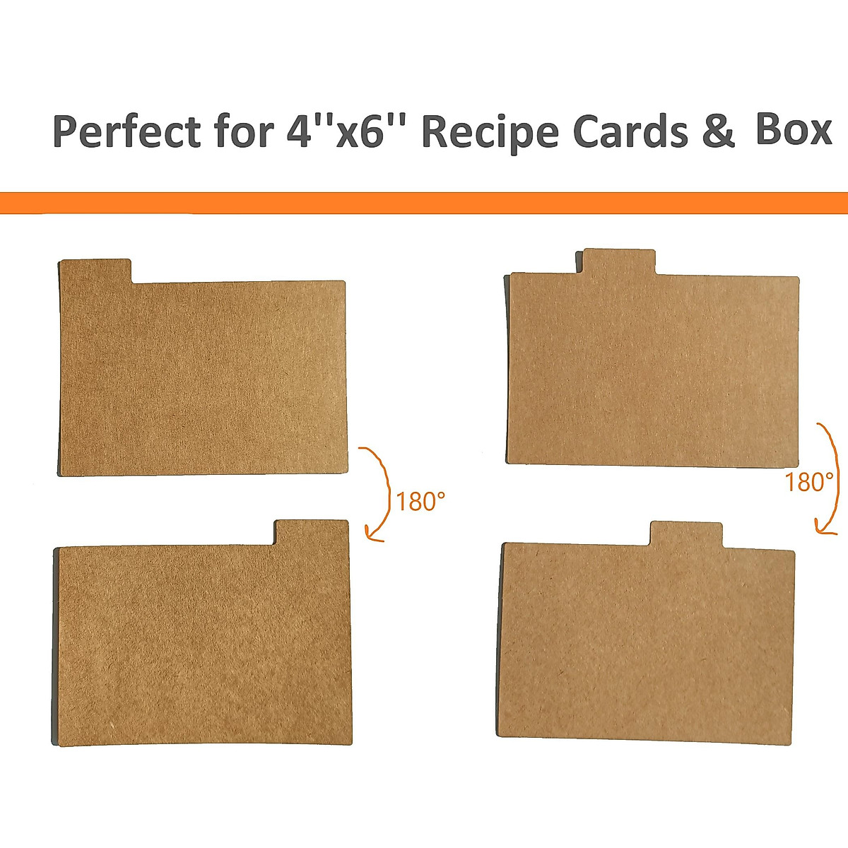 Recipe Card Dividers 4x6 with Tabs (Set of 24) Includes Printed Cooking Tips Recipe Box Dividers Made of Thick Cardstock Best Kitchen Gift (Kraft)